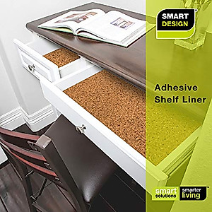 Smart Design Shelf Liner Cork Adhesive - (18 Inch x 24 Feet) - Drawer Cabinet Paper - Kitchen [Cork] - Set of 6-24' Total