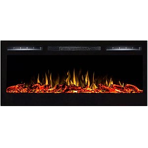 Regal Flame Lexington 35" Built-in Ventless Heater Recessed Wall Mounted Electric Fireplace - Log