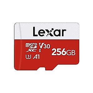 Lexar 256GB Micro SD Card, microSDXC UHS-I Flash Memory Card with Adapter - Up to 100MB/s, A1, U3, Class10, V30, High Speed TF Card