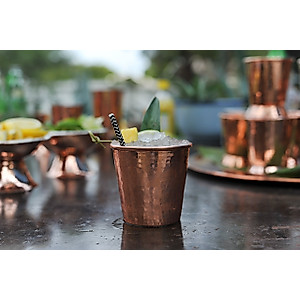 Sertodo Copper Apa Cup | Set of 4, 12 fl oz | Handcrafted, Durable, Artisan Quality Drinkware | Ayurvedic Beverage Serving | Elegant Kitchen & Barware