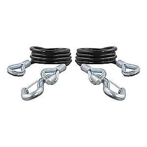 CURT 80136 43-7/8-Inch Vinyl-Coated Trailer Safety Cables, 3/8-In Snap Hooks, 3,500 lbs Break Strength, 2-Pack