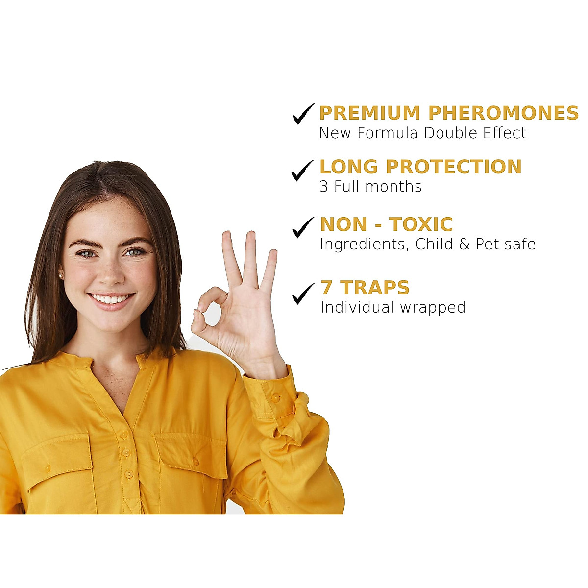 Mr.Chameleon Pantry Moth Trap 50% Stickier Glue for Ultimate Effectiveness | 7 Pack Moth Traps | Non-Toxic Pantry Moth Traps with Pheromones Prime in Your Kitchen | Odor-Free & Natural