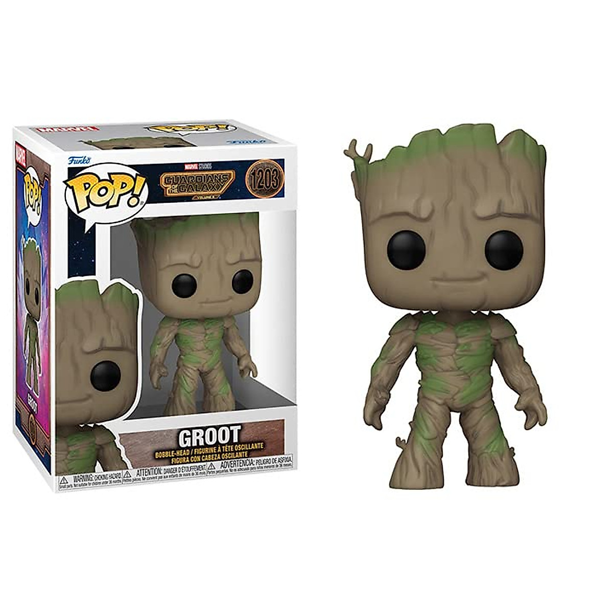 POP Marvel: Guardians of The Galaxy Volume 3 - Groot Funko Vinyl Figure (Bundled with Compatible Box Protector Case), Multicolored, 3.75 inches