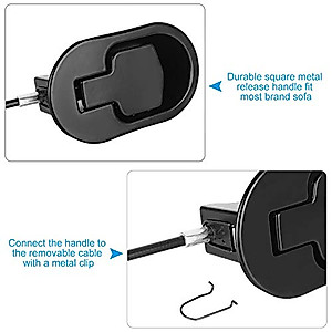 APACALI Recliner Pull Cable Replacement Set of 2, Universal Black Sofa Couch Recliner Release Cables with Metal Pull Handle fits Most Recliner Brands, Hook Exposed Cable Length (4.75")