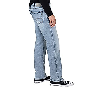 Silver Jeans Co. Men's Grayson Classic Fit Straight Leg Jeans, Medium Eco Fabric, 34W x 34L