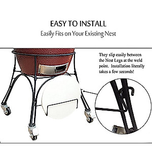 KAMaster Grate Rack Works for Kamado Big Grill Joe Grill Powder Coated Steel Perfect Accessory to Store Grill Grate or Plate Setter Store Grate Rack (XLarge)