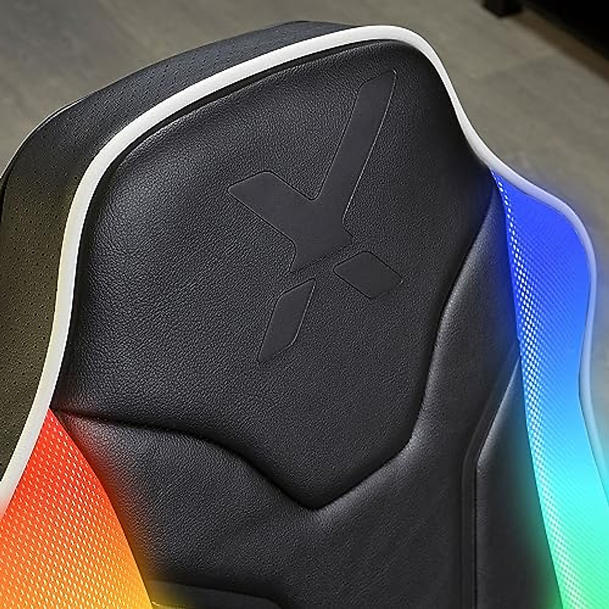 X Rocker Chimera RGB LED Floor Rocker Gaming Chair for Kids, Youth Aged 5-9, Built in Audio System, Foldable, 5110101, 29.1 x 16.5 x 26.7", Black