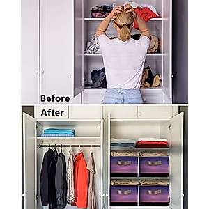1 Pack Forest Deer Cube Storage Organizer Bins with Handles,Collapsible Canvas Cloth Fabric Storage Basket,Wild Purple Starry Sky Sunset Dancing Women Books Kids' Toys Bin Boxes for Shelves,Closet