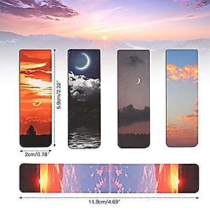 MWOOT 30Pcs Sunset and Cloud Magnetic Bookmarks, Magnet Page Markers Kit for Reading Lovers, Sky Magnetic Page Clips Marcapaginas Magnetico for Kids Students School Reading Supplies (15 Styles, 6x2CM)