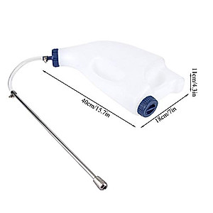 Yosoo Calf Bottle Feeding, Stainless Steel Farm Animals Calf Cow Feeding Tube Milk Bottle Feeder Calf Drinking Bottle Water Milk Bottle Accessory(4L)