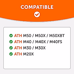 WC BandZ V2 Protective Headband Cover for Audio Technica ATH M Series Headphones - Machine Washable, No More Flaking Leather - Compatible with M50X / M50XBT / M50 / M40X & More | (Black)