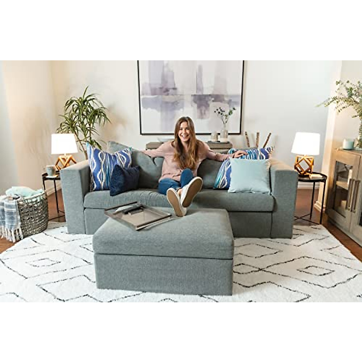 Elephant in a Box Non-Modular Grey Sofas, L83.5xW37.8xH26.4