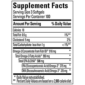 Nature Made Omega 3 Fish Oil Pearls 550 mg per serving, Small Size Fish Oil Supplements as Ethyl Esters, Omega 3 Supplement for Healthy Heart Support, 300 Softgels, 100 Day Supply