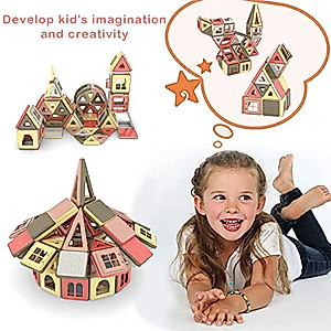 AOMIKS 151 PCS Set Magnetic Building Blocks Tiles for Kids Learning & Educational STEM Mini Building Toys for Girls and Boys Ages 3 4 5 6 7 8 Years Old 3D Magnetic Tiles