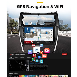 Android Car Stereo for Toyota Camry 2012 2013 2014 with Apple Carplay, Rimoody 10.1 Inch Touch Screen Car Radio with GPS Navigation Bluetooth FM HiFi WiFi Android Auto + AHD Backup Camera