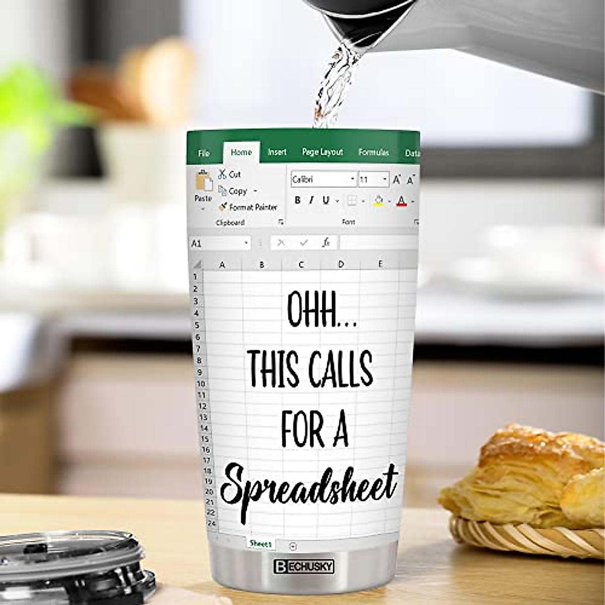 BECHUSKY Accountant Gifts Spreadsheet Tumbler, Accountant Gifts Spreadsheet For Boss Tumbler 20OZ - Gifts Coffee Mug For CPA Nerd Family Men Women Coworker Christmas