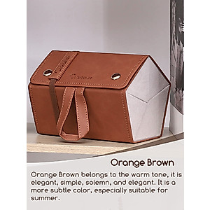 cloudever Sunglasses Travel Case Organizer for Men Women, Eyeglasses Foldable Hanging Case Storage Holder Organizer (Orange Brown)