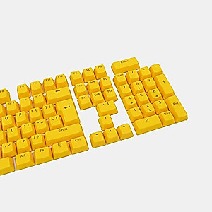 Bossi PBT Keycaps Backlit 104Key Set Doubleshot Injection Cherry MX Keycaps with Keycaps Puller for 87/104 MX Switches Mechanical Gaming Keyboard - Yellow