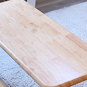 Livinia Canberra 37.4" Wooden Dining Bench/Mid Century Modern Solid Malaysian Oak Kitchen Bench (Natural-White)