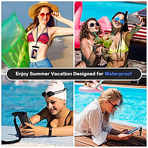 YSSOA Waterproof Cell Phone Pouch Case 2 Pack Universal Waterproof Phone Dry Bag iPhone 13 12 11 Pro Max Mini XS Max XR X 8 7 6S, Samsung Galaxy, Up to 7.0'', Black