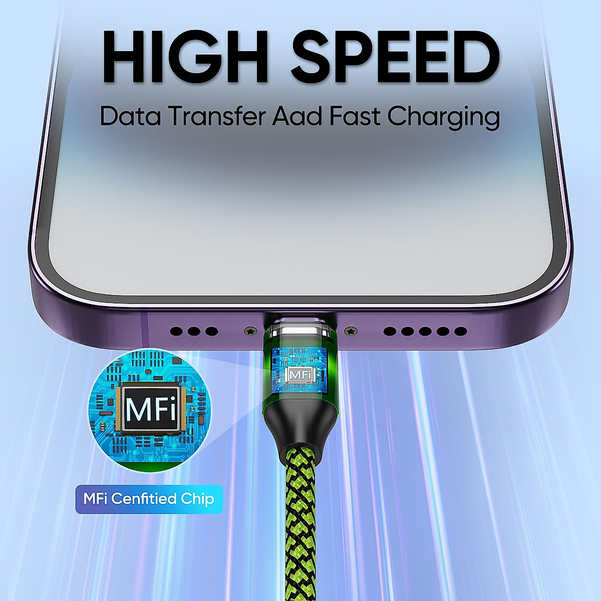 iPhone Charger 5 Pack 10 ft USB Lightning Cable Apple Mfi Certified Cable Fast Charging Cord Nylon Braided Compatible with iPhone 14 13 12 11 XS XR X Pro Max 8 7 6 6S 6 Plus Mini 5S SE Plus iPad