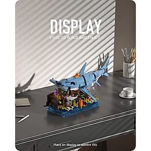 Nifeliz Hammerhead Shark Building Set; Build-and-Display Model for Adults; Functional Sea Scene Display; Home Decor Gift for Adults with a Passion for Ocean (1,144 Pieces)