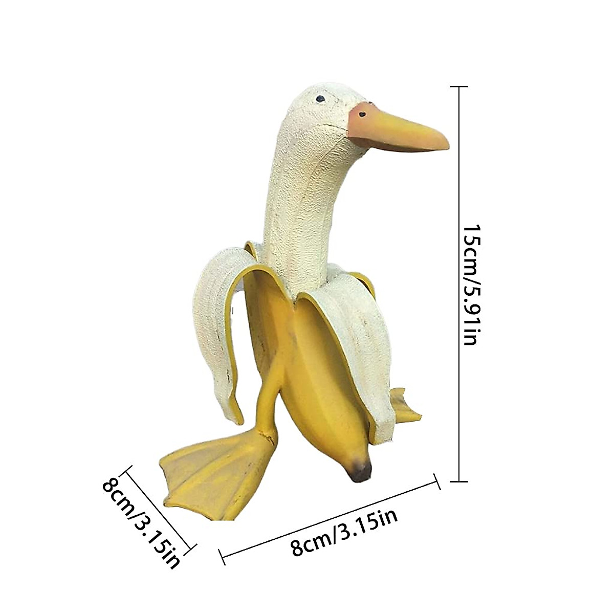 MAOSUO Banana Duck Sculpture Resin Creative Cute Ornament Art Statue Home Office Yard Garden Outdoor Indoor Decoration Home Decor DIY Art Craft Ideal Gift