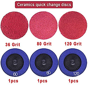 AUSTOR 126 Pcs Sanding Discs 2 Inch Quick Change Disc with 1/4 inch Tray Holder Surface Conditioning Disc for Surface Prep Strip Grind Polish Finish Burr Rust Paint Removal
