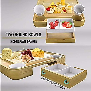 iBambooMart Charcuterie Boards, Extra Large Charcuterie Board Set - Bamboo Cheese Board and Knife Set - House Warming Gifts New Home, Wedding Gifts for Couples