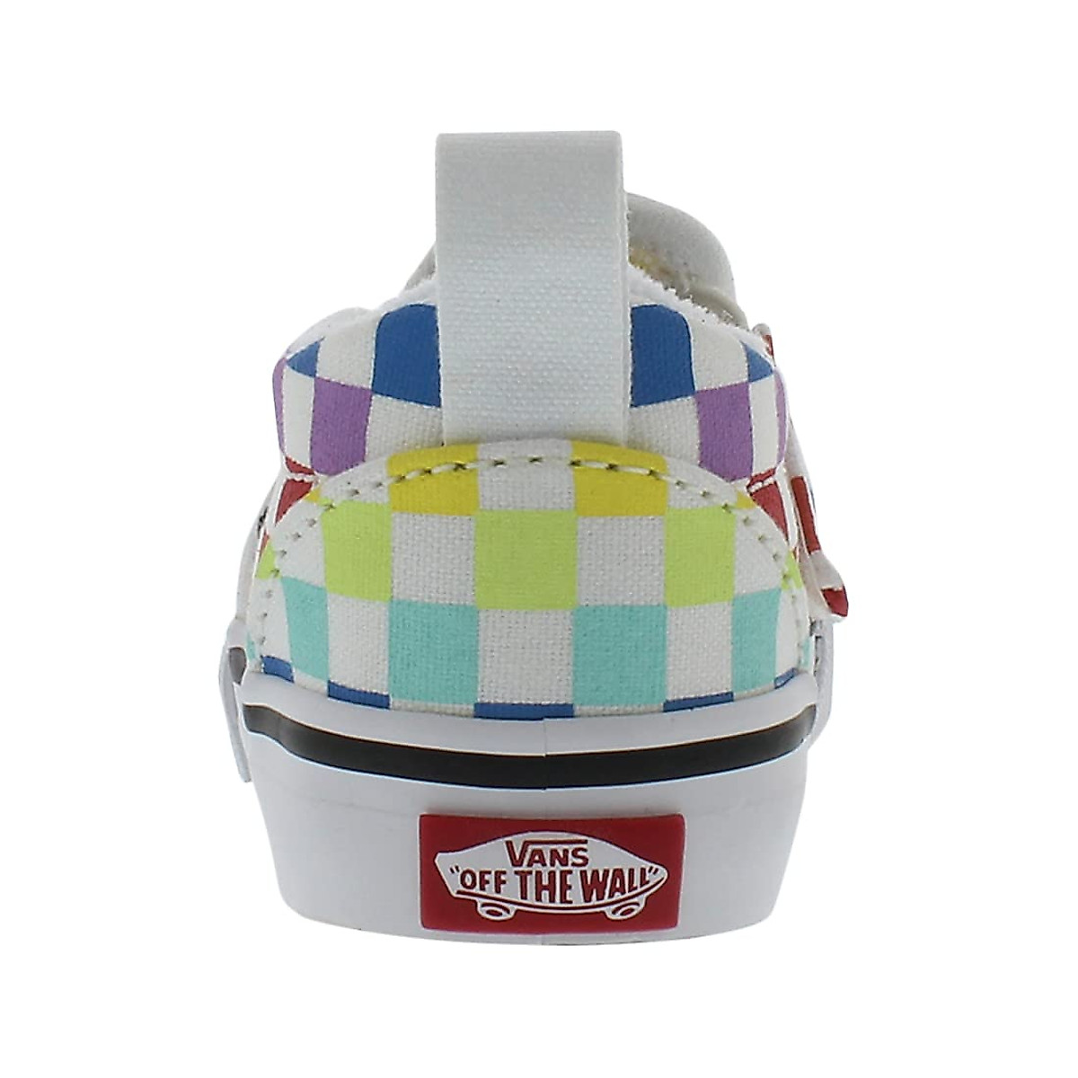 Vans Kids Baby Girls Slip-On V (Infant/Toddler) (Checkerboard) Rainbow/True White 10 Toddler