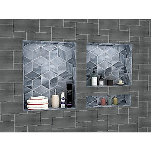 Shower Niche Recessed Shower Shelves, ABS Plastic Bathroom Shower Cube 32×20 inches, with Texture