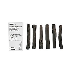 TOSA Binchotan Charcoal Water Purifying Sticks for Great-Tasting Water, 6 Sticks - Each Stick Filters Personal-Sized Water Bottle