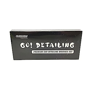 Car Detailing Brush, Ultra-Soft & Boar Hair Detailing Brush Set, Professional Natural detail Brush - Lint-free, Comfortable Grip Premium for Cleaning Air Vents, Engine Bays, Dashboard & Wheels