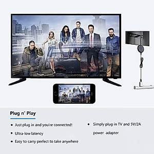 Wireless HDMI Display Adapter, for iOS/MacBook Mirroring/Casting Screen to Monitor/Projector/TV,Used for Meeting/Speech/Home Theater,2.4GHz and 5GHz Dual Band WiFi,4k@60hz Display