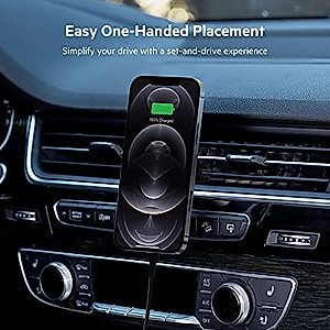 Belkin Magnetic Wireless Car Charger - MagSafe Compatible Car Mount Wireless Charger - Air Vent Mount With Included Power Supply for iPhone 14, iPhone 13 & iPhone 12 - Car Magnetic Phone Mount Charger
