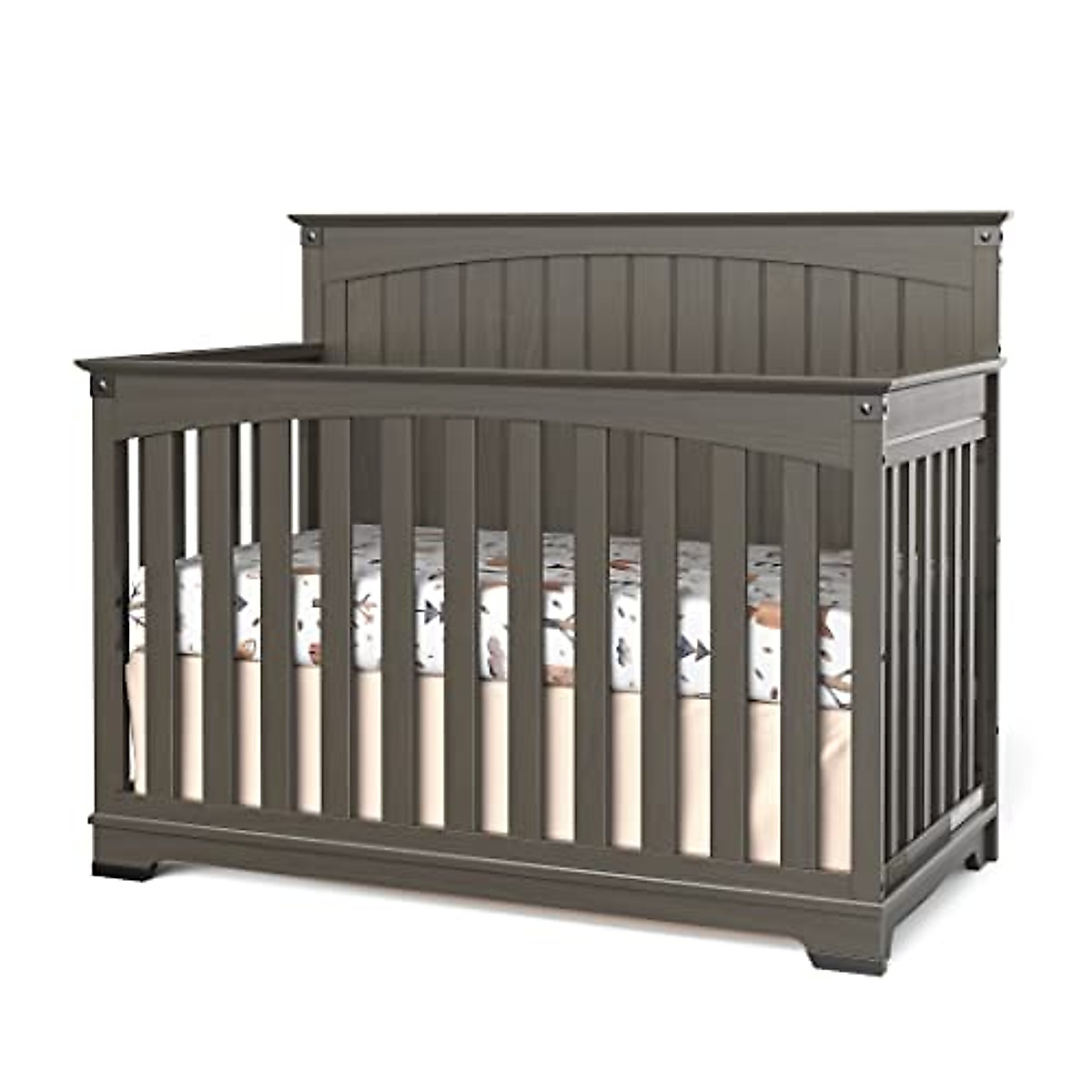 Child Craft Redmond 3-Piece Baby Nursery Set with 4-in-1 Convertible Crib, 3-Drawer Dresser, and 4-Drawer Chest, Dapper Gray