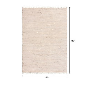 Unique Loom Chindi Jute Collection Area Rug (10' x 14' 1" Rectangle, Natural/ Ivory)