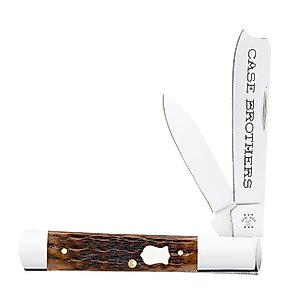 Case XX Knives RazorJack 79417 Russell Jig Brown Bone Stainless Steel Pocket Knife
