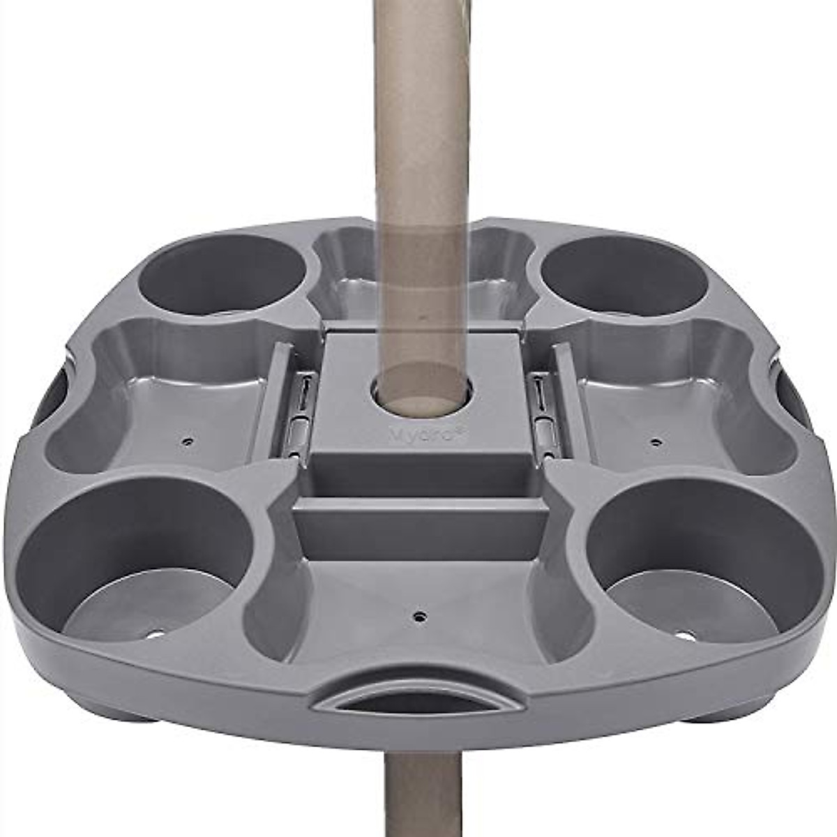 Myard Umbrella Table Tray 15 Inches for Beach, Patio, Garden, Swimming Pool with 4 Drink Holder, 4 Holes Bundle with Umbrella Cone Wedge Spacer fits Patio Table Hole Opening or Base 1.8 to 2.4 Inch