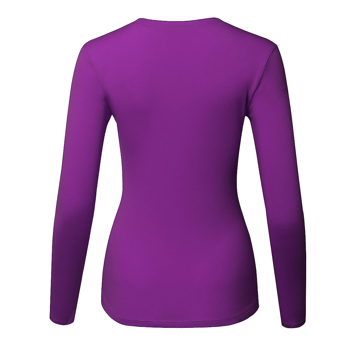 STARJJ Womens Basic Active Slim Fit Scoop Neck Long Sleeve T-Shirt Top (S-2XL) PURPLE L