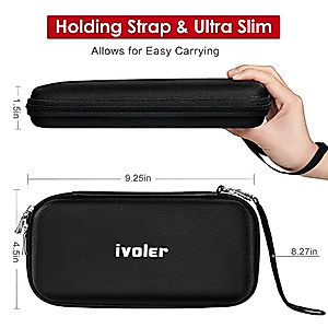 ivoler Carrying Case for Nintendo Switch and NEW Switch OLED Model(2021), Portable Hard Shell Pouch Carrying Travel Game Bag for Switch Accessories Holds 10 Game Cartridge (Black)