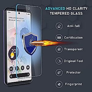 Google Pixel 6a 5G Case with Screen Protector + Camera Lens Protector,Heavy Duty Shockproof Full Body Protective Phone Cover,Built in Rotatable Magnetic Ring Holder Kickstand,2022 Lavender