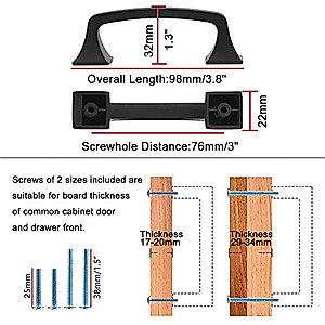 KOOFIZO 20-Pack Big Square Foot Cabinet Arch Pull - Oil Rubbed Bronze Furniture Handle, 3 Inch/76mm Screw Spacing for Kitchen Cupboard Door, Bedroom Dresser Drawer, Bathroom Wardrobe Hardware