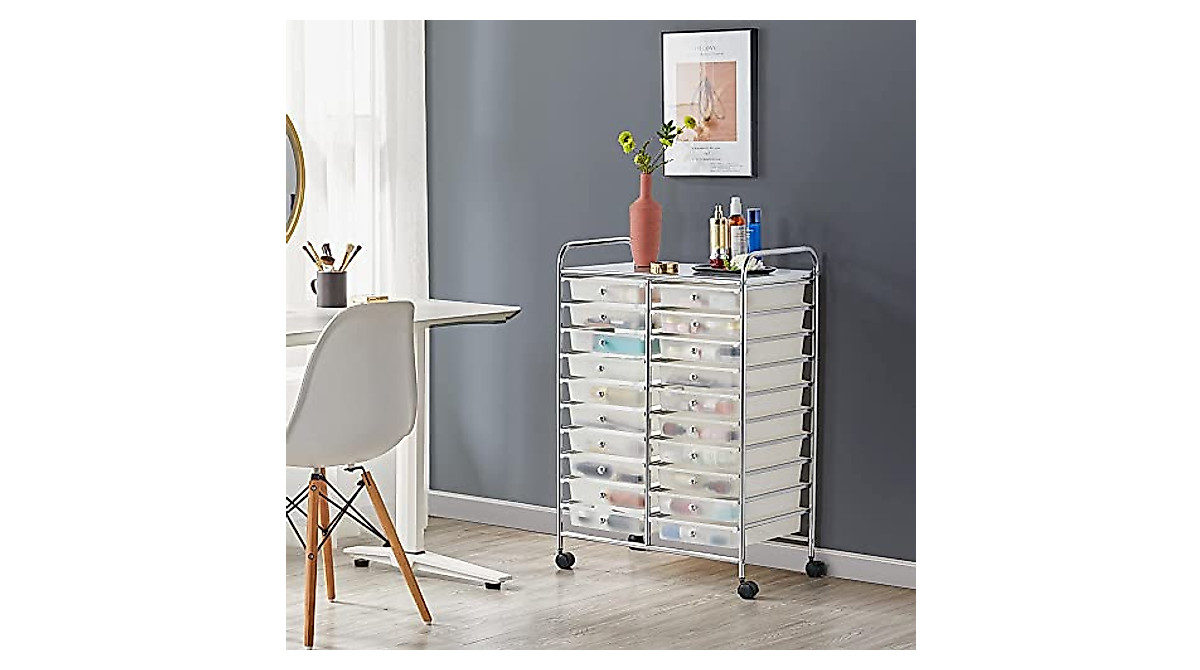 Yaheetech 20-Drawer Rolling Storage Cart - Organize with Ease