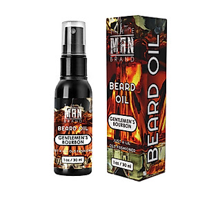 The Man Brand Gentlemen's Bourbon Beard Oil Leave-In Conditioner for Men – Luxurious Bourbon Beard Oil for Deep Conditioning and Styling Care, Soften and Nourish Beard (1 Ounce, Gentlemen's Bourbon)