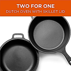 COMMERCIAL CHEF 3-Quart Dutch Oven with Skillet Lid