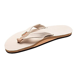 Rainbow Sandals Men's Leather Single Layer Wide Strap with Arch, Sand, Men's Medium / 8.5-9.5 D(M) US