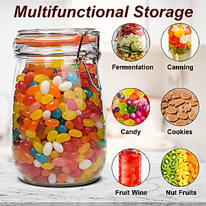 Galssmagic 32 oz Wide Mouth Mason Jars,4 Pack Glass Pickling Jars with Airtight Lids,Air Tight Glass Storage Container for Canning,Pickling,Fermenting