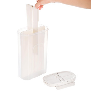 ZENFUN 2 Packs Airtight Pasta Containers, 108 FL OZ Plastic Storage Jars Canisters with 4 Compartments, Cereal Spaghetti Container Storage for Pantry, Grain, Noodles, Beans