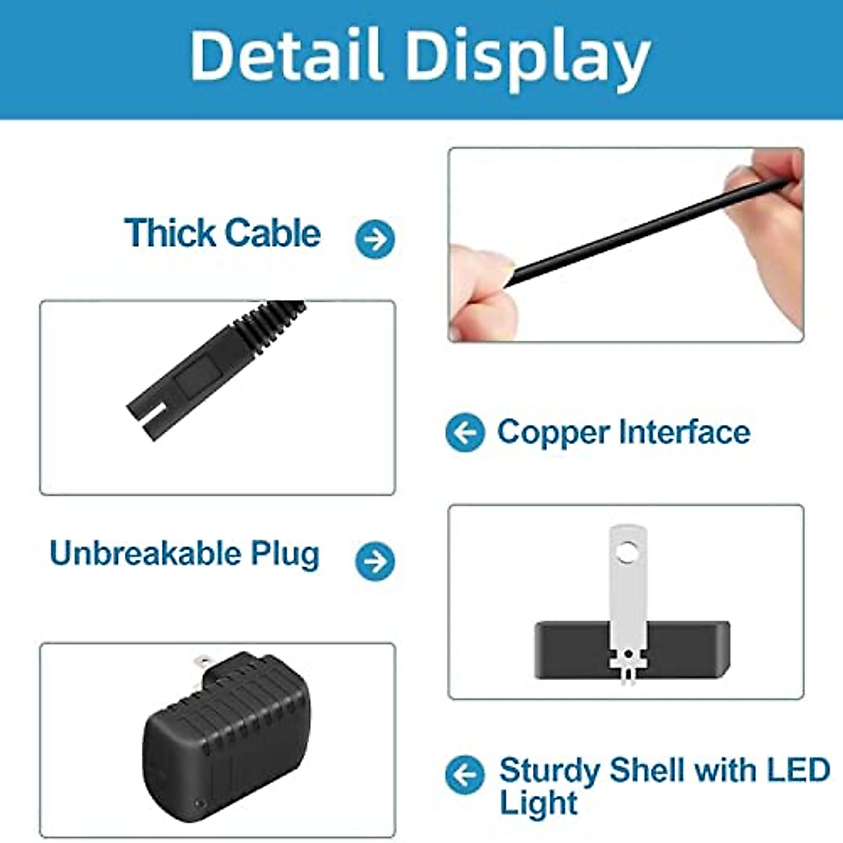 Charger for Waterpik Replacement Waterpik WP360 WP462 WP462W WP450 WP468 WF-13 WP-100 YLA-03010 Series Water Flosser Wall Power Supply Adapter Charging Cord